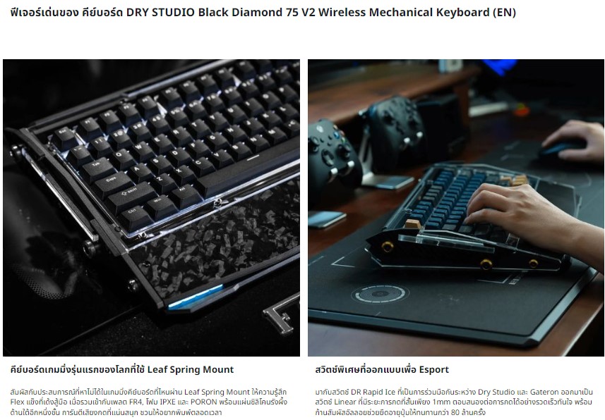 คีย์บอร์ด DRY STUDIO Black Diamond 75 V2 Wireless Mechanical Keyboard (EN) | Shopee Thailand