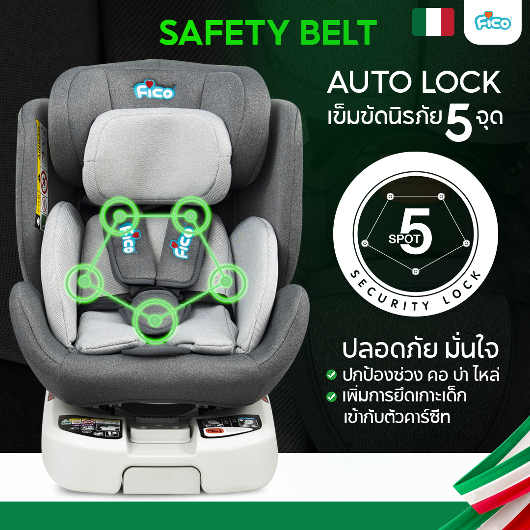 ใหม่ล่าสุด !! Fico คาร์ซีทเด็ก รุ่น Max-9 ( I-Size )ติดตั้งด้วยระบบ ISOFIX เหมาะสำหรับเด็กแรก ...