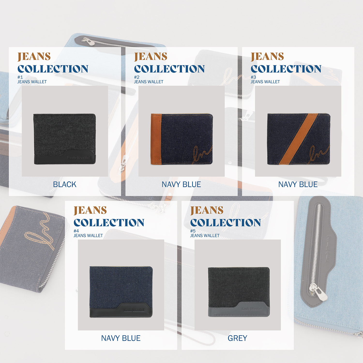 Louis Montini (Jeans Collection) กระเป๋าสตางค์ผ้ายีนส์ กระเป๋า Jean ...