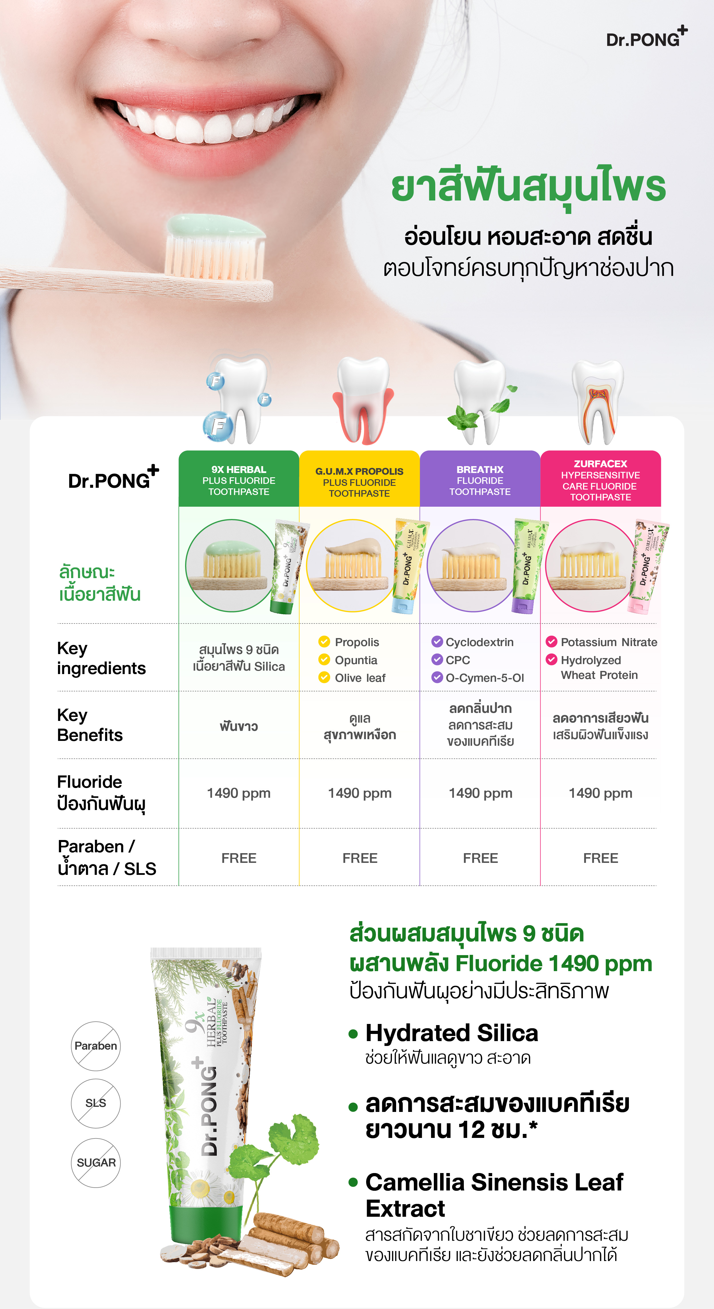 [Easy E-Receipt] Dr.PONG FLUORIDE TOOTHPASTE ยาสีฟันสมุนไพร 4 สูตร ...