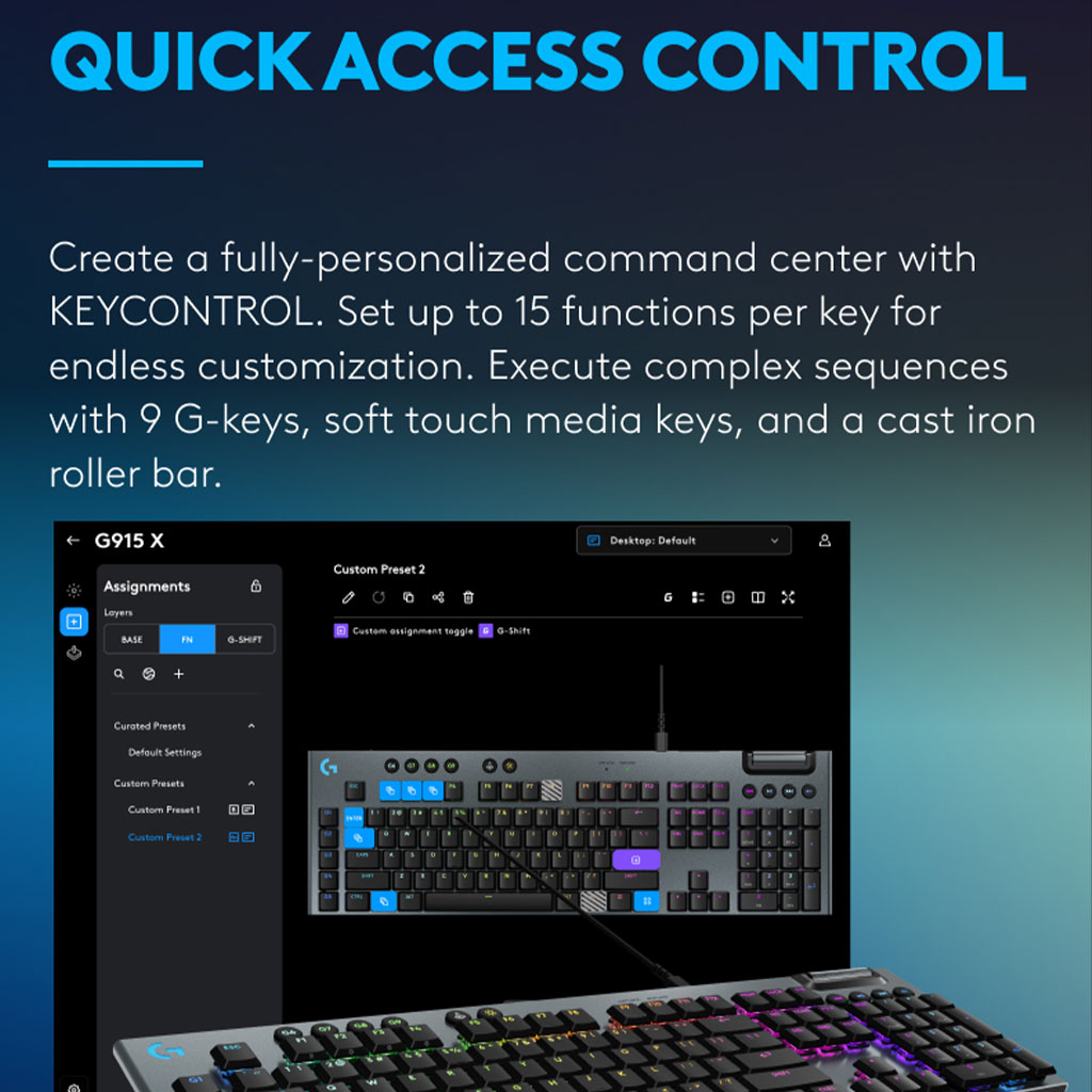 Logitech G915 X Low-Profile Wired Gaming Keyboard คีย์บอร์ดเกมมิ่งมีสาย ...