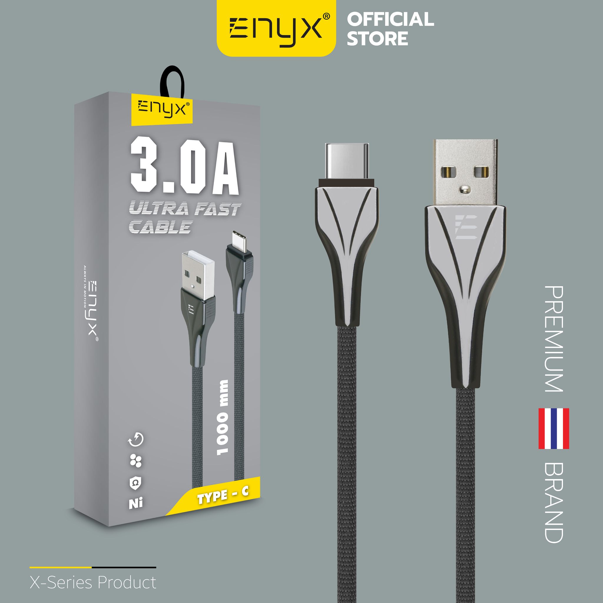 ENYX สายชาร์จ รุ่น EC-08 Fast Charge 3.0 ชาร์จเร็ว Type-C / Micro / L สายไม่พันกัน แข็งแรง ec08 ...
