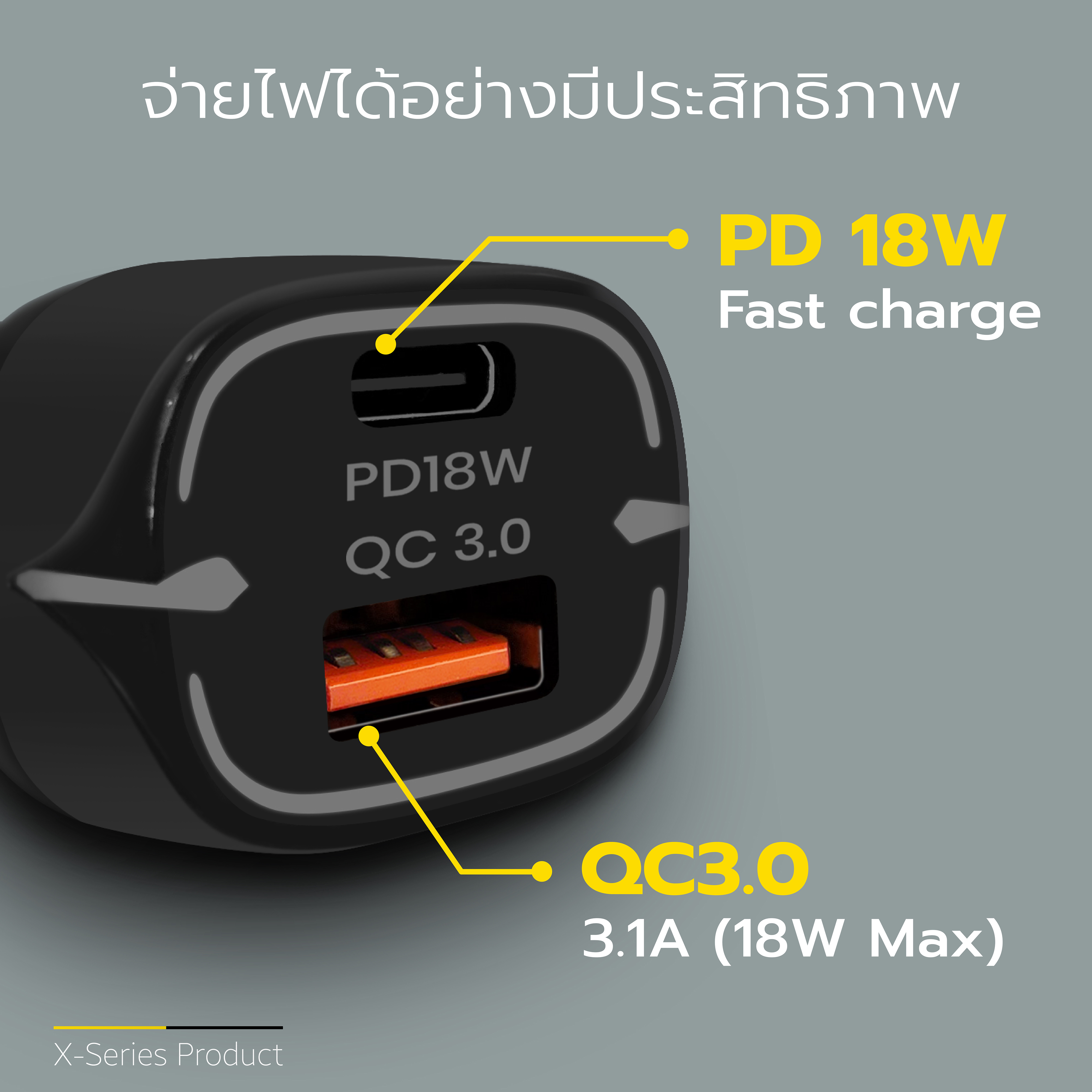 ENYX ที่ชาร์จในรถ 30W , 36W SUPREME CAR CHARGER 5A MAX 2 USB Fast Charge 3.0 | Shopee Thailand
