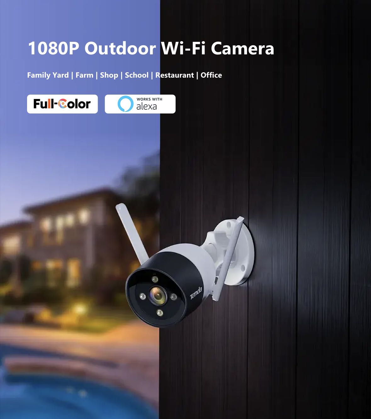 TENDA CT3 กล้องวงจรปิดไร้สาย Outdoor Wi-Fi Security Camera 2MP Full ...
