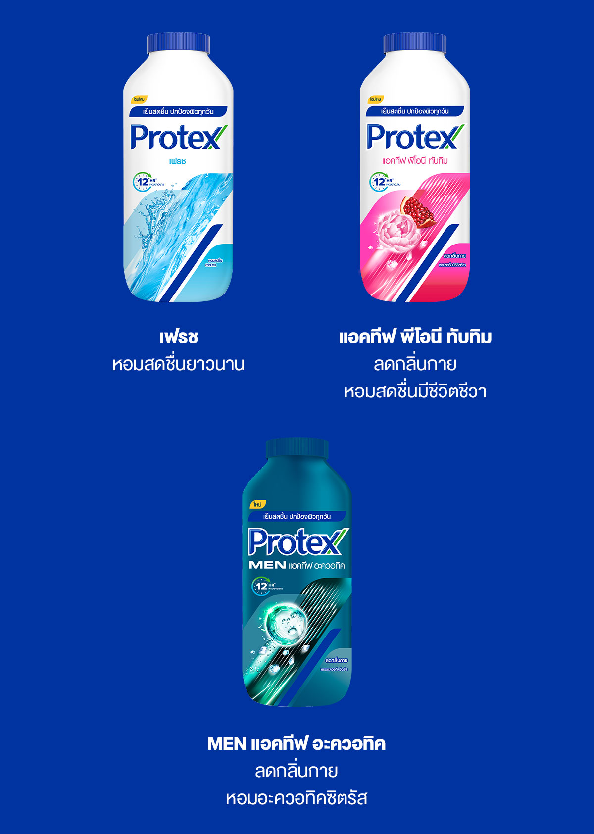 [มี 3 แพ็คให้เลือก] แป้งเย็นโพรเทคส์ แอคทีฟ พีโอนี & ทับทิม 140 กรัม ...