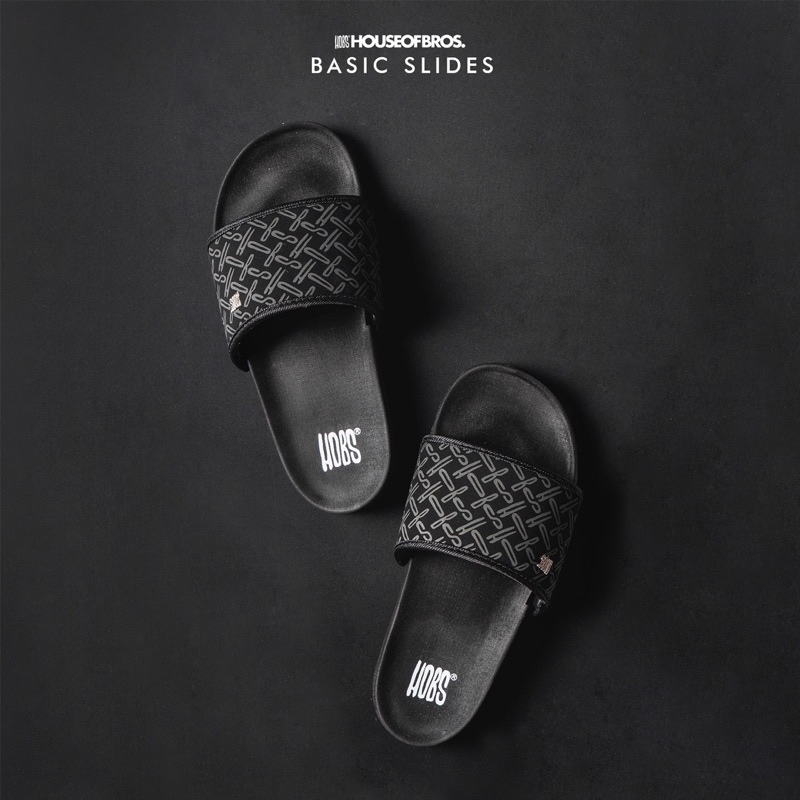 Hobs® รองเท้าแตะ Monogram series | Double strip Slides | Cross Slides ...