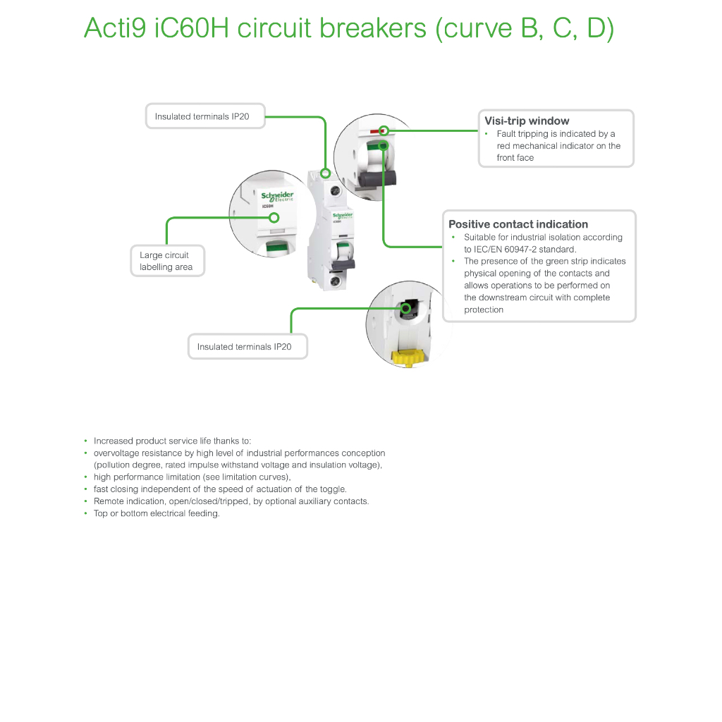 Schneider MCB A9F73110 10A 1P iC60N B-curve Acti9 Miniature Circuit Breaker / (Pre Order 60 วัน ...