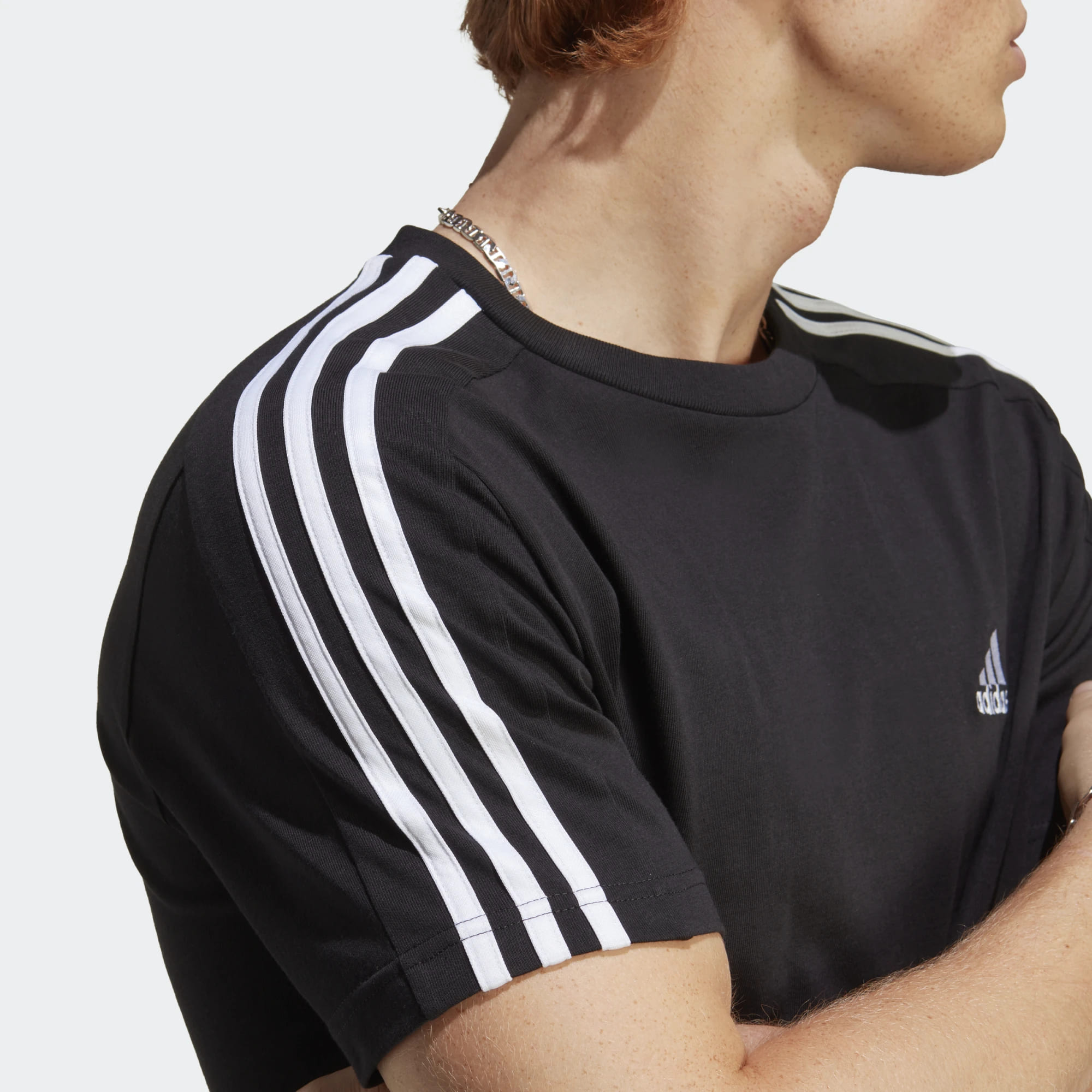 Adidas เสื้อยืดผู้ชาย Essentials Single Jersey 3-Stripes Tee (6สี ...
