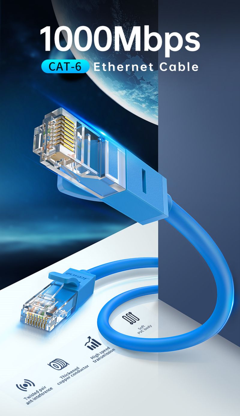 ⚡COD⚡Jasoz สายแลน CAT6 สาย RJ45 LAN 1000Mbps ความเร็วสูง Ethernet Cable ...
