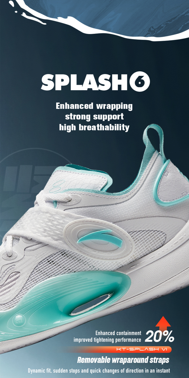 ANTA Splash 6 KT Men Basketball Shoes Nitroedge Sports Shoes 1124B1108 ...