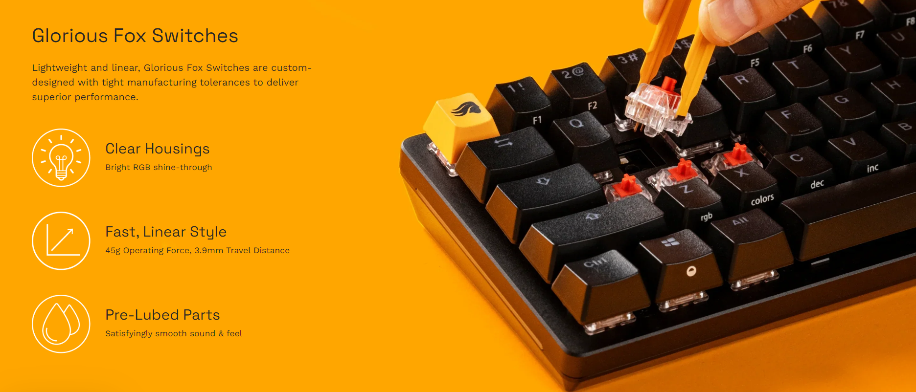 Glorious GMMK 2 Keyboard 96% Layout (Fox switches) มีให้เลือก 3 สี ...