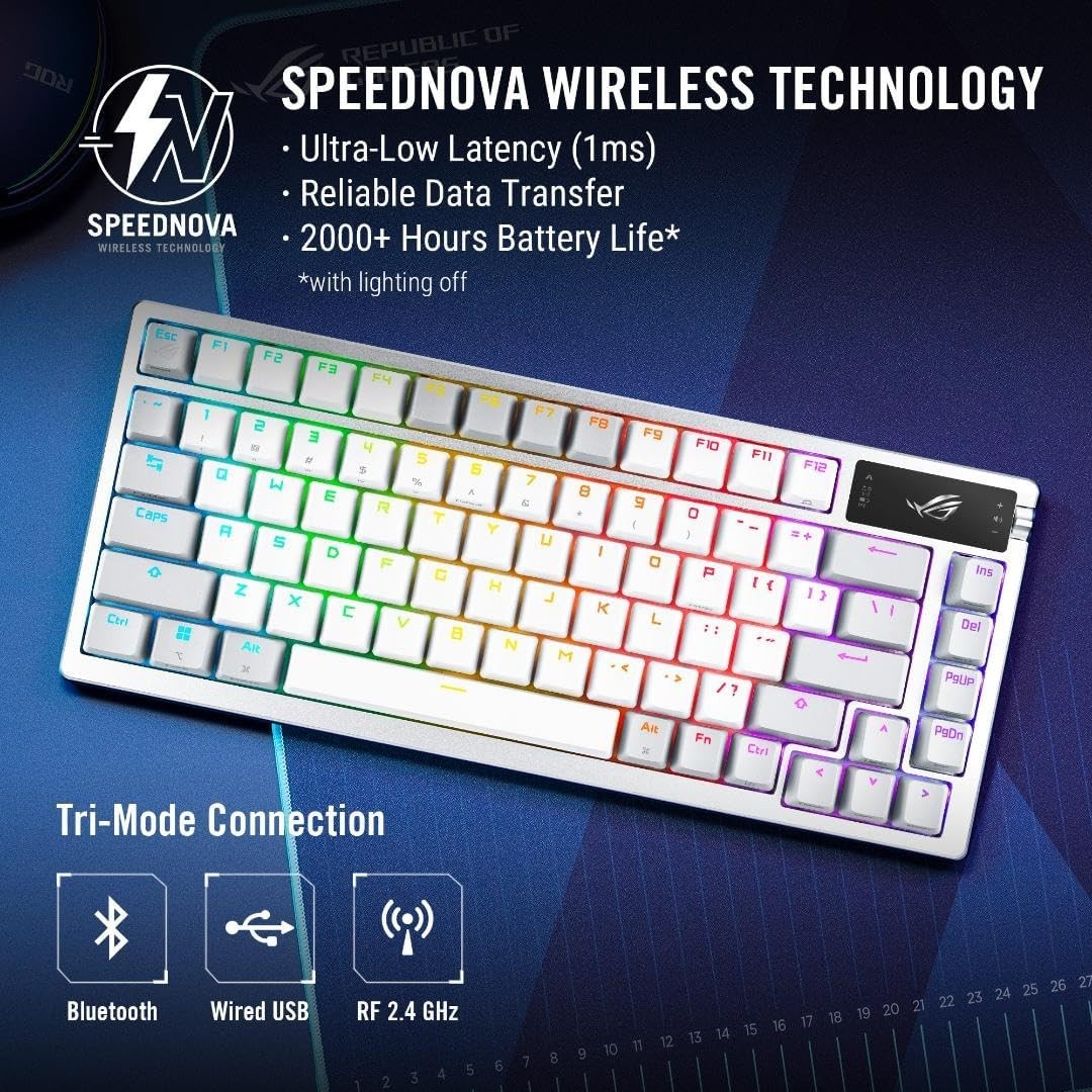 ASUS ROG AZOTH | MECHANICAL HOT-SWAPPABLE [KEY TH-ENG] WHITE | KEYBORD ...