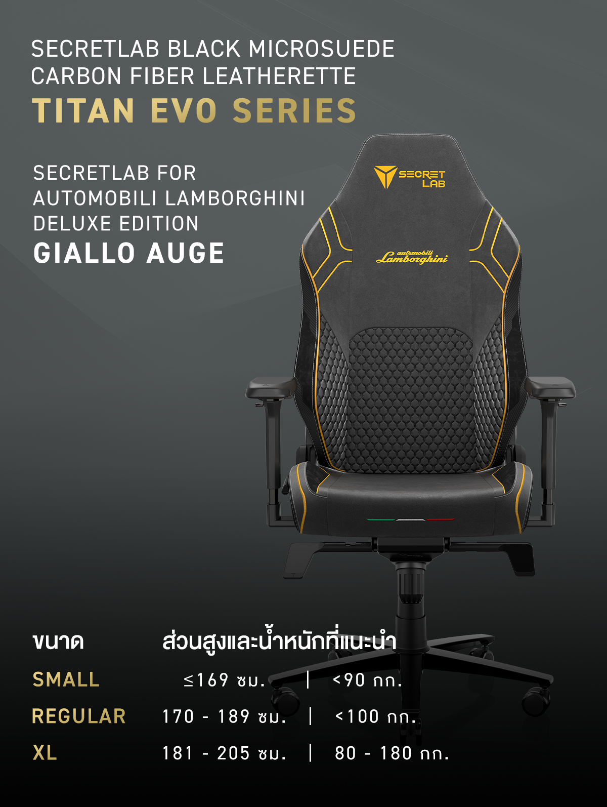 Secretlab for Automobili Lamborghini Deluxe - Giallo Auge Edition ...