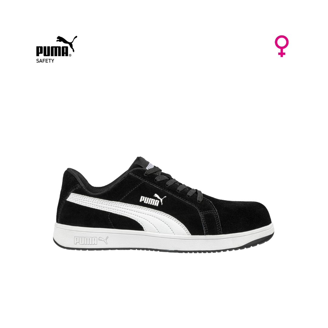 รองเท้าเซฟตี้ สำหรับผู้หญิง PUMA รุ่น ICONIC BLACK WNS LOW หุ้มส้น สีดำ ...