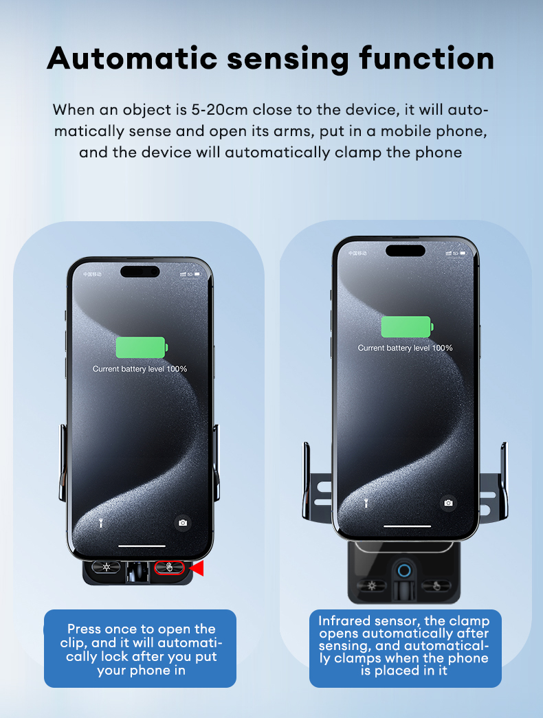 EYD F18 66W ชาร์จเร็วสุดๆ ที่ชาร์จไร้สายในรถยนต์ ที่วางโทรศัพท์ แคลมป์อัตโนมัติ ใช้ได้กับ ...