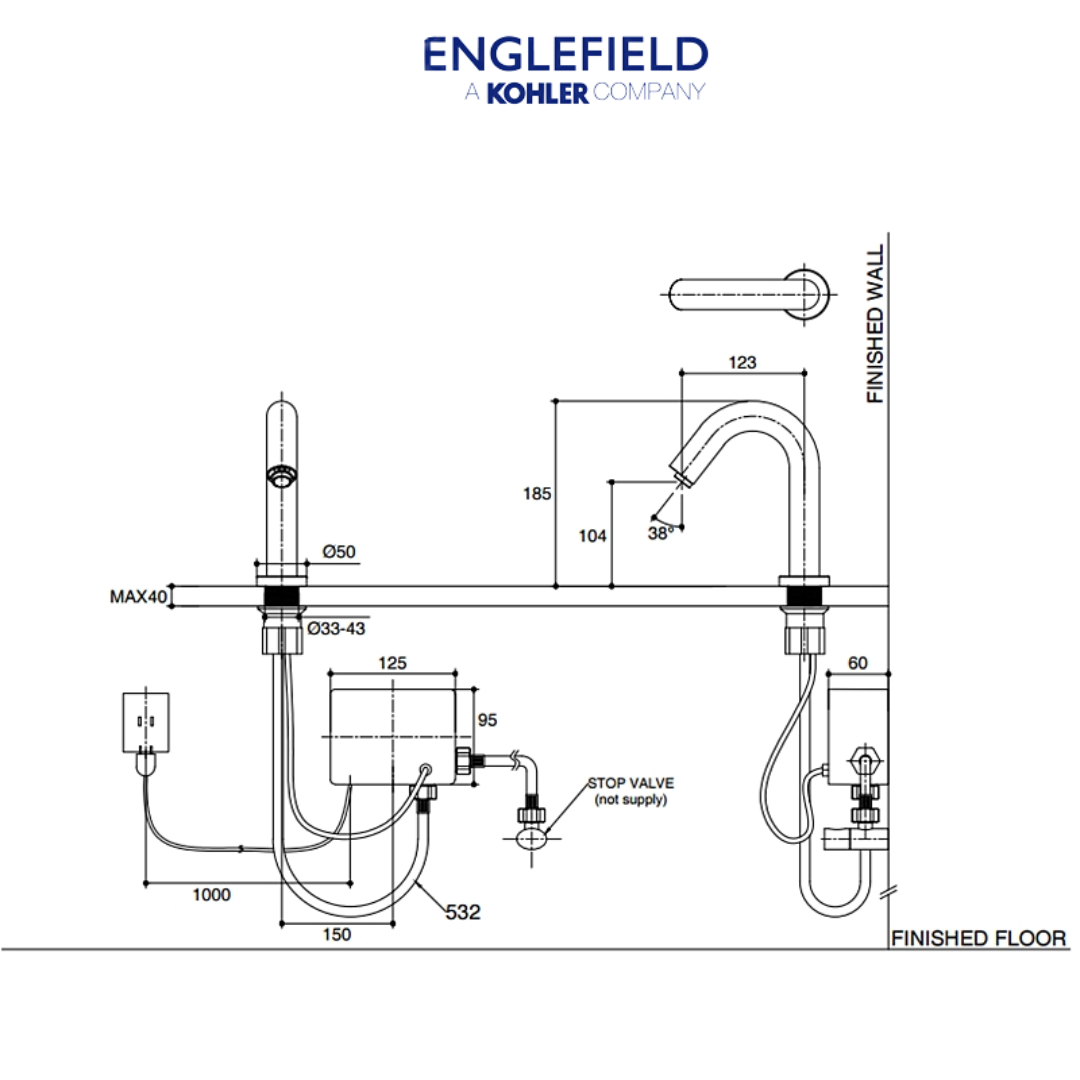 ENGLEFIELD Ovia cold only touchless lavatory faucet ก๊อกเดี่ยวอ่างล้าง ...