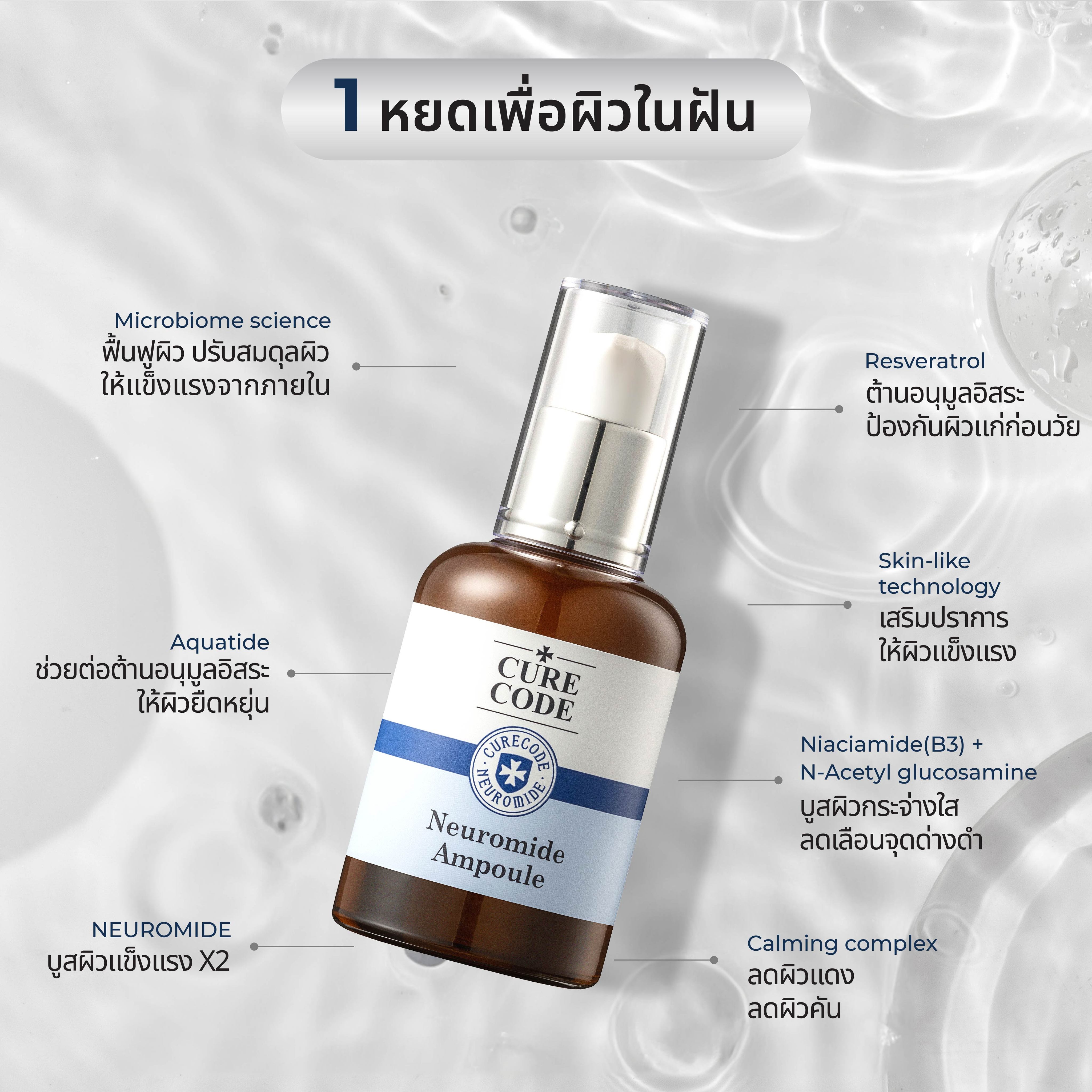 CURECODE NEUROMIDE AMPOULE 50 ML เซรั่มเนื้อเข้มข้น มอบความชุ่มชื้น ให้ผิวกระจ่างใส | Shopee ...