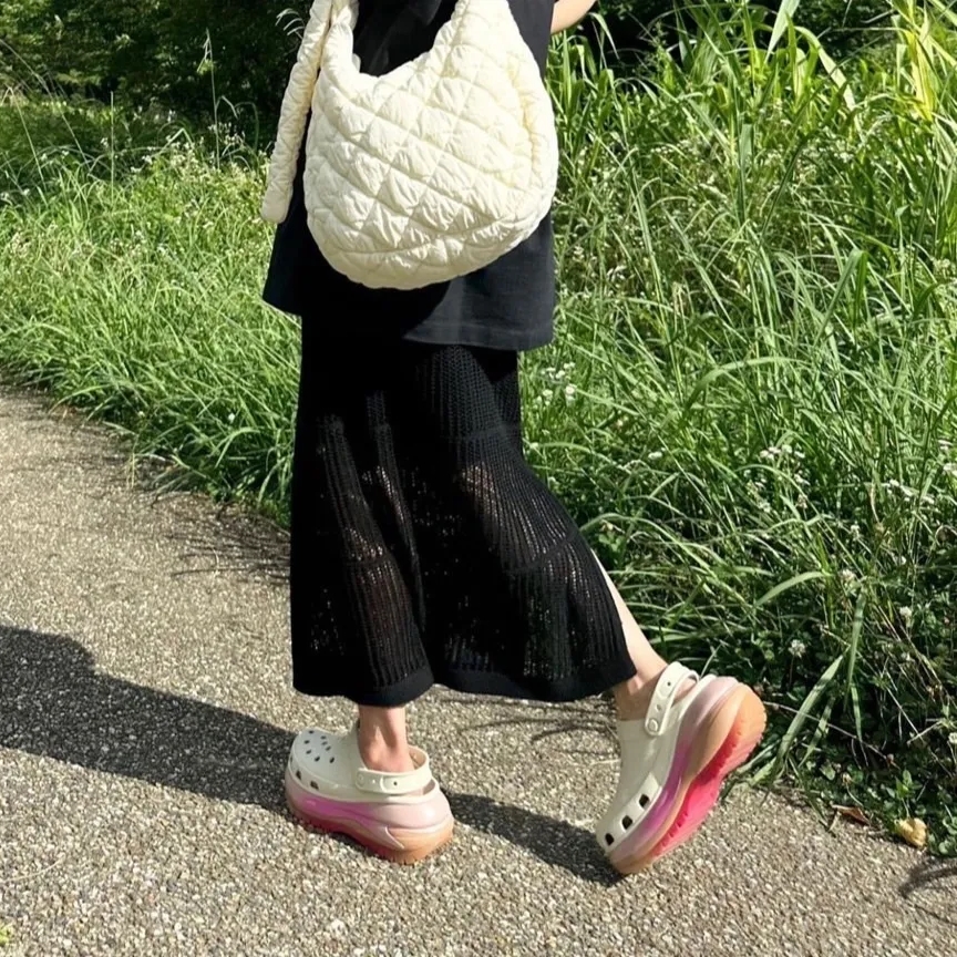 Crocs รองเท้าแตะ Classic Mega Crush Color Dip Clog | Bone/Multi ...