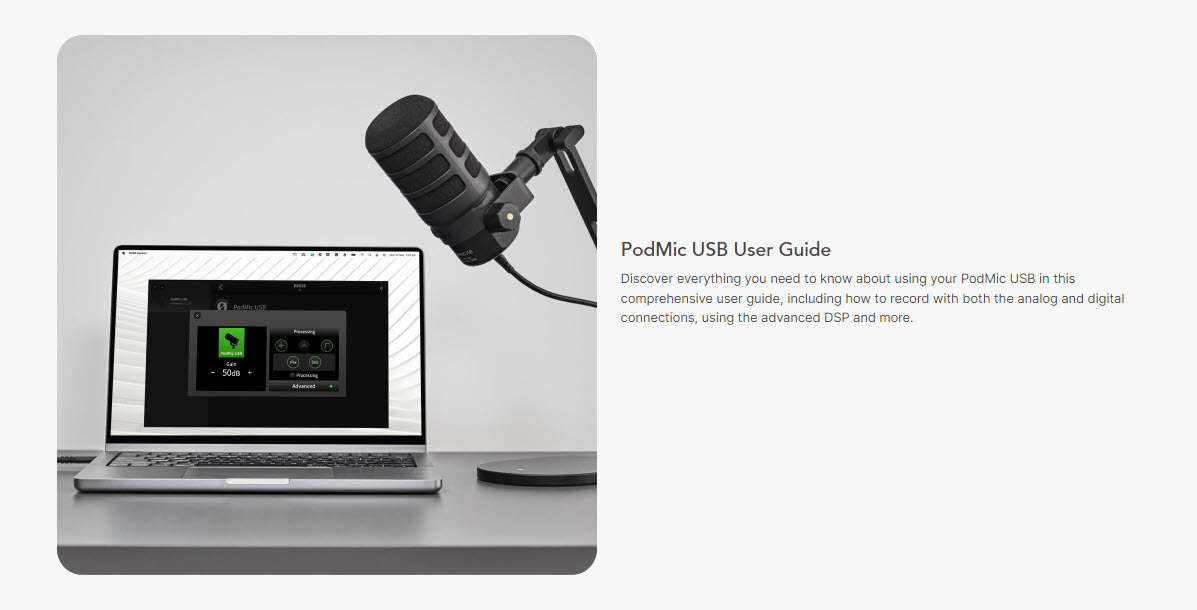 RODE PodMic USB and XLR Dynamic Broadcast Mic ไมคโครโฟนไดนามิค Broadcast ใช้งาน 2 ระบบ ...