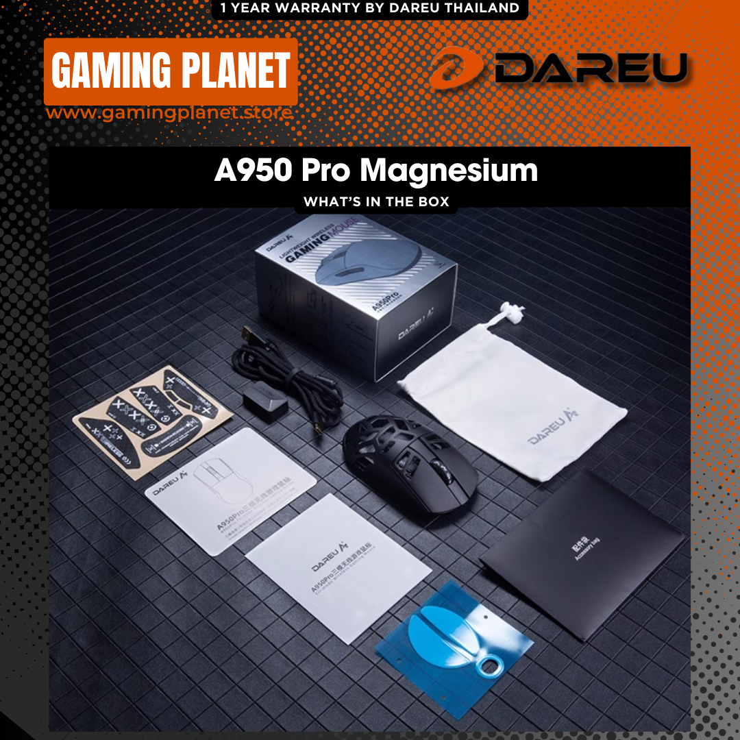 DAREU A950 Premium Al-Mg Alloy เม้าส์ไร้สายวัสดุแมกนีเซียมอัลลอยด์ 4KHz ...