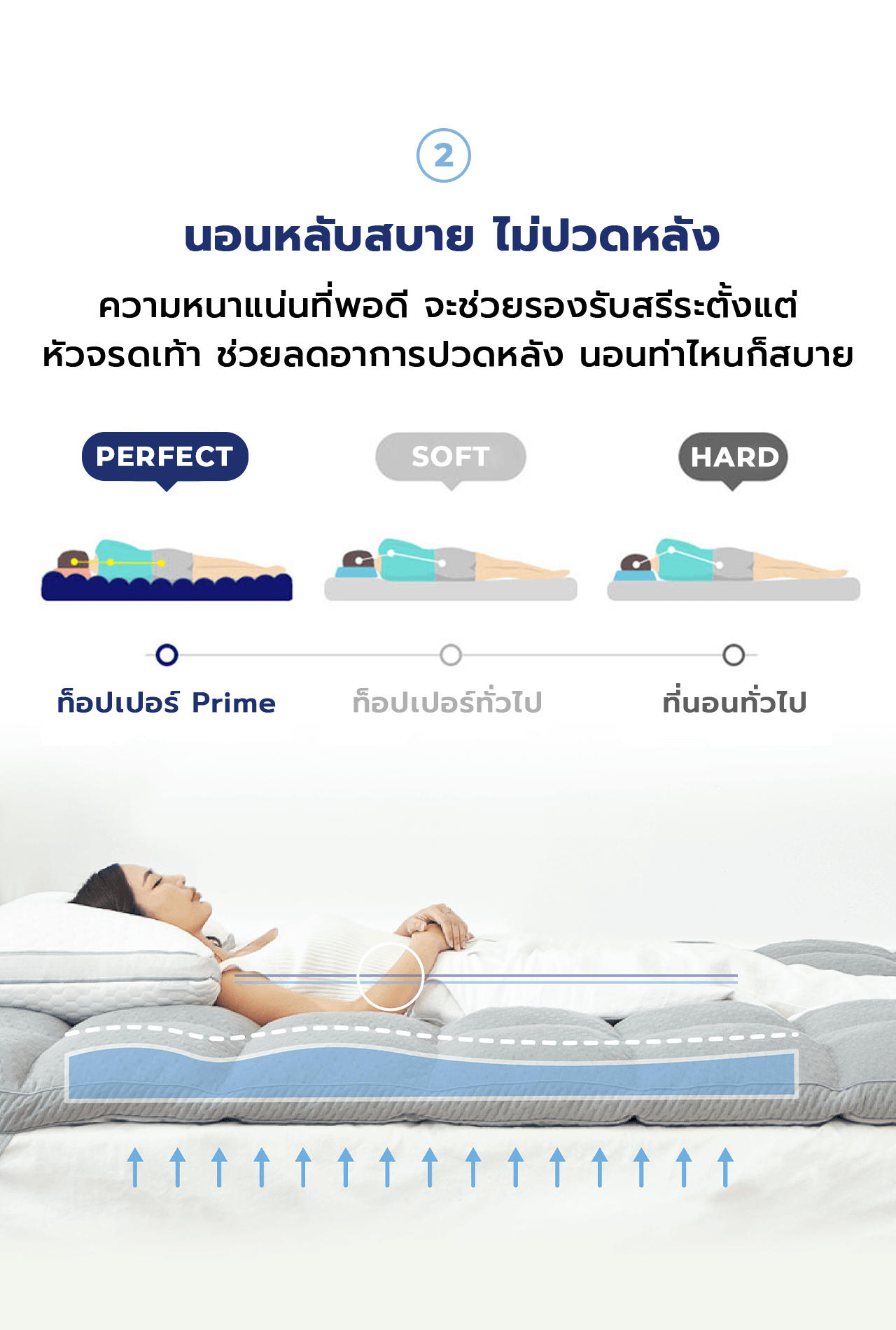 Chowa Topper ท็อปเปอร์รุ่น Prime ท็อปเปอร์เพื่อสุขภาพแก้ปวดหลัง วัสดุ ...