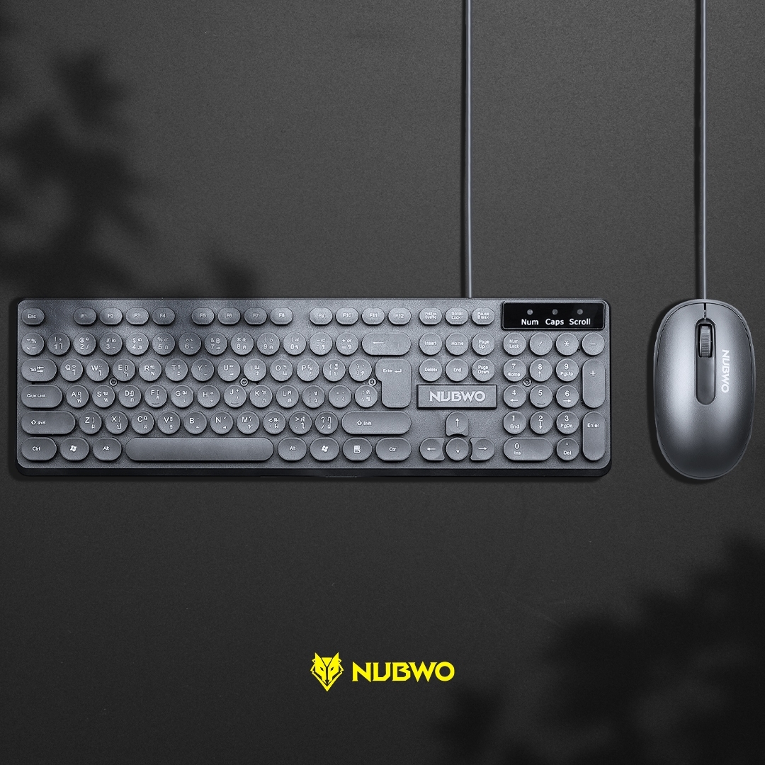 [สินค้ารับประกัน 1 ปี] Nubwo คีย์บอร์ดและเมาส์ รุ่น NKM-637 แบบสาย เชื่อมต่อง่ายแค่เสียบสาย ปุ่ม ...
