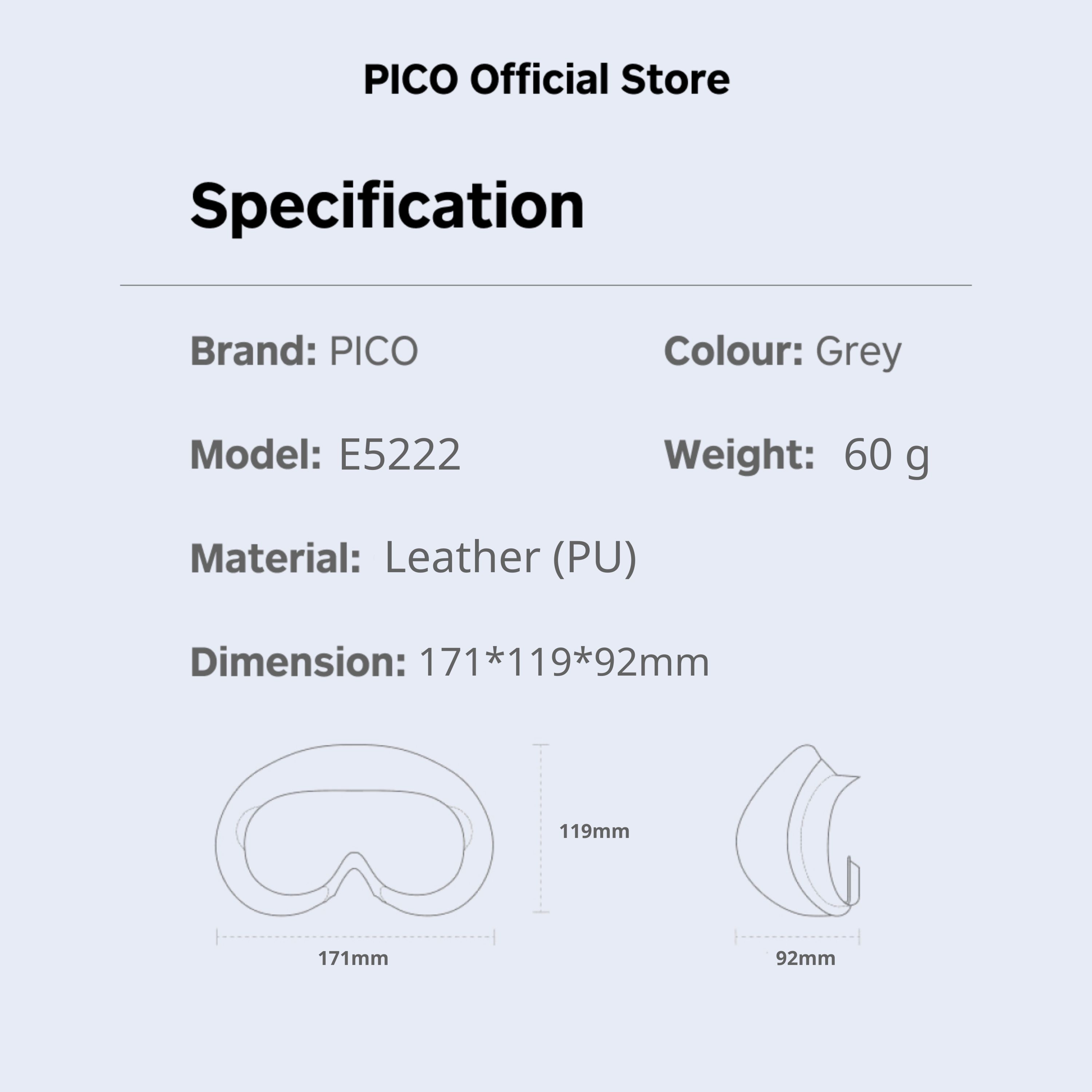 PICO Original VR PICO 4 Face Cushion Pad Mask - PU แผ่นคุชชั่นโฟม-หนัง ...