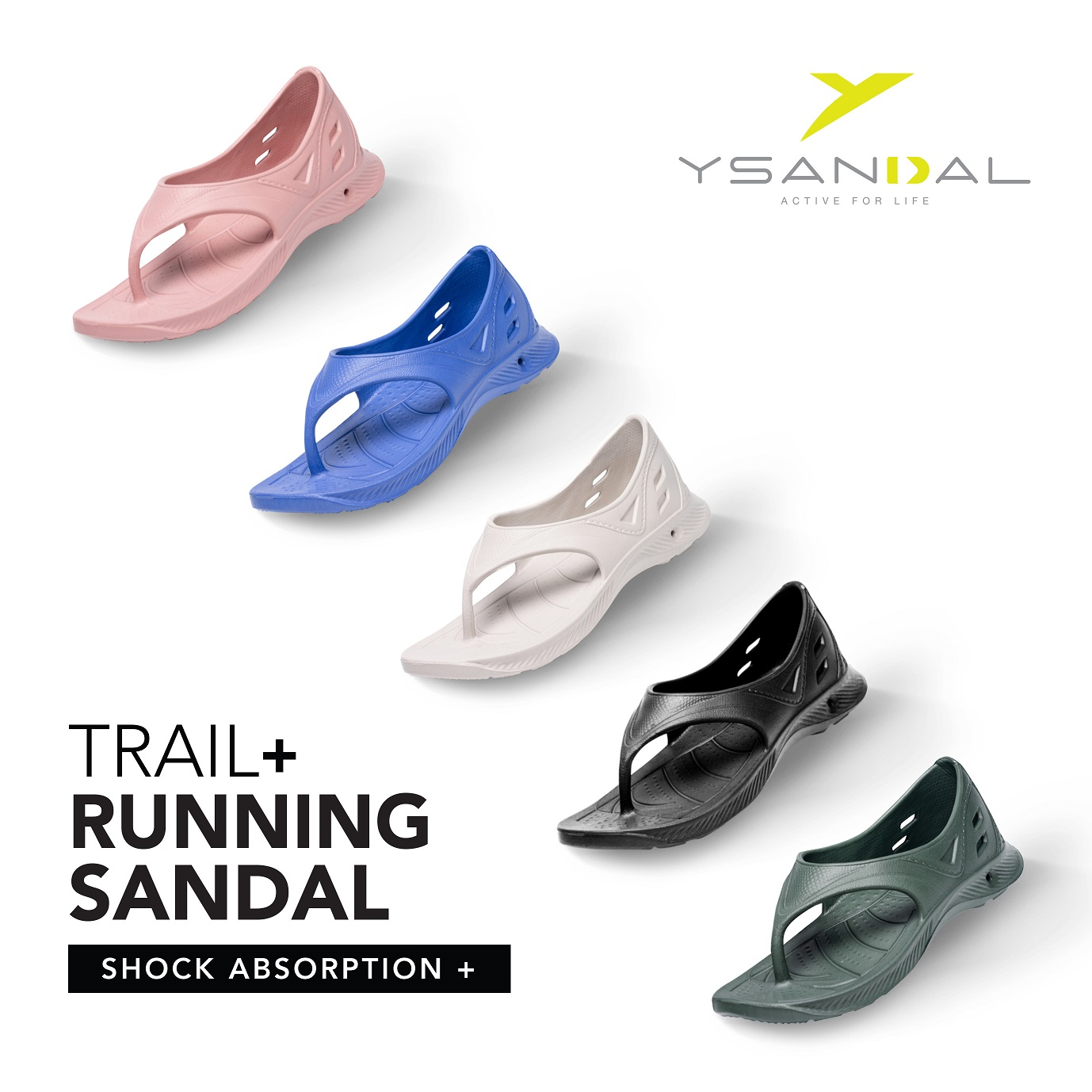 YSANDAL วายแซนดัล รองเท้าแตะวิ่ง Marathon and Trail PLUS Sandal - สีเทา ...