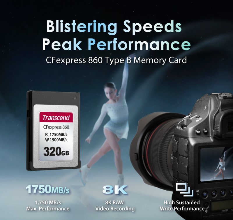 Transcend CFexpress 860 Type B memory cards : 320GB ( รองรับ 4K , 8K ...