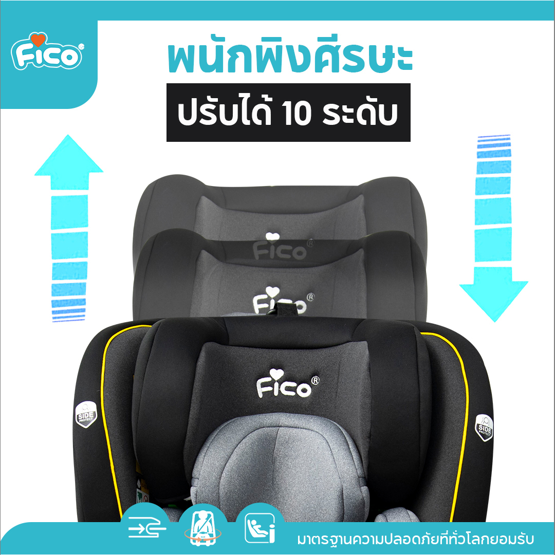 Fico คาร์ซีทหมุนได้ รุ่น HD16 สำหรับเด็กแรกเกิด-12 ปี มาตรฐาน R129 | Shopee Thailand