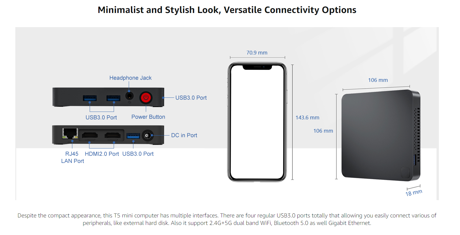 [Official ศูนย์ไทย] Beelink T5 Mini PC, Celeron N4020 Mini Computer ...