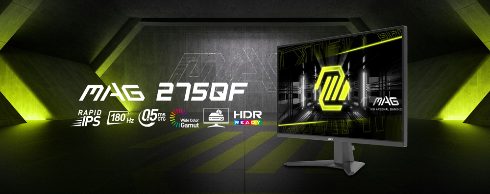 จอมอนิเตอร์ MSI MAG 275QF Gaming Monitor (Rapid IPS 2K 180Hz 0.5ms AI ...