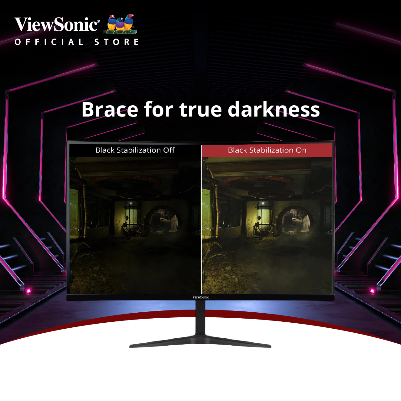 ViewSonic Gaming Monitor V-VX2719-PC-MHD / 27” / 240Hz / Curved / 1ms ...