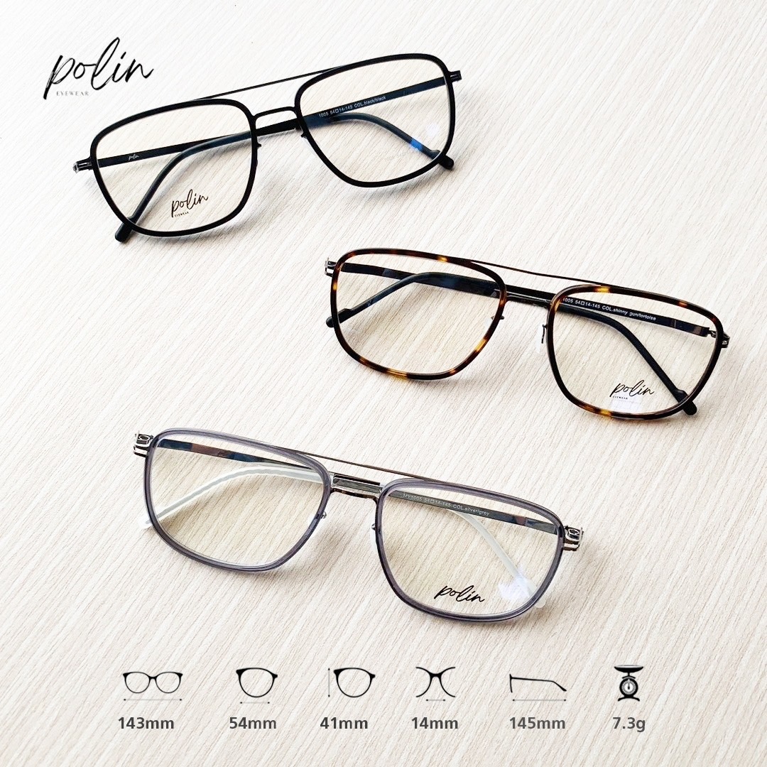 Polin 1005 กรอบแว่นน้ำหนัก เบาทน ไร้สกรู ทรงสวยหรู | Shopee Thailand