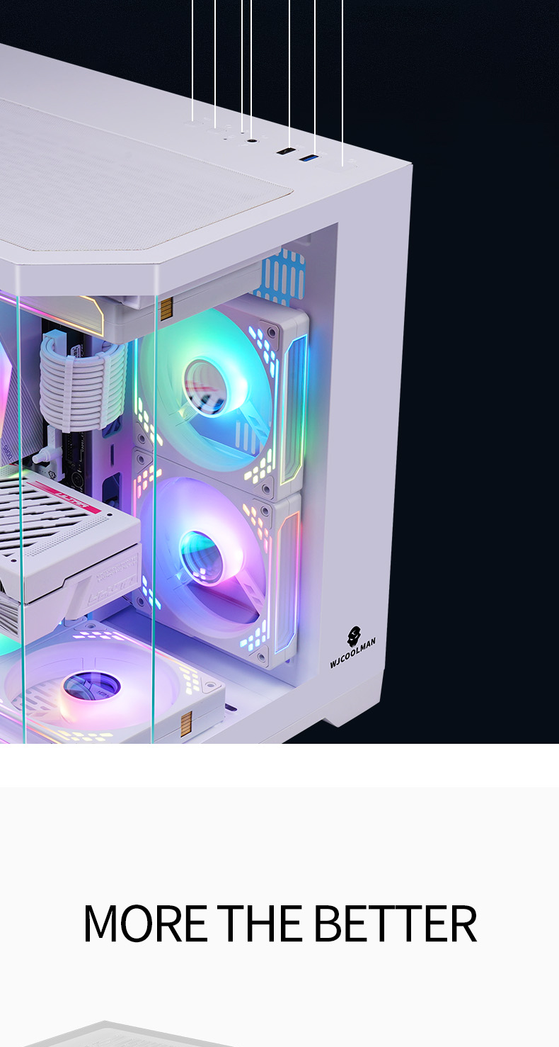 เคสคอมพิวเตอร์ WJCOOLMAN Dreamer MATX Panorama Tempered Gaming Case (No ...