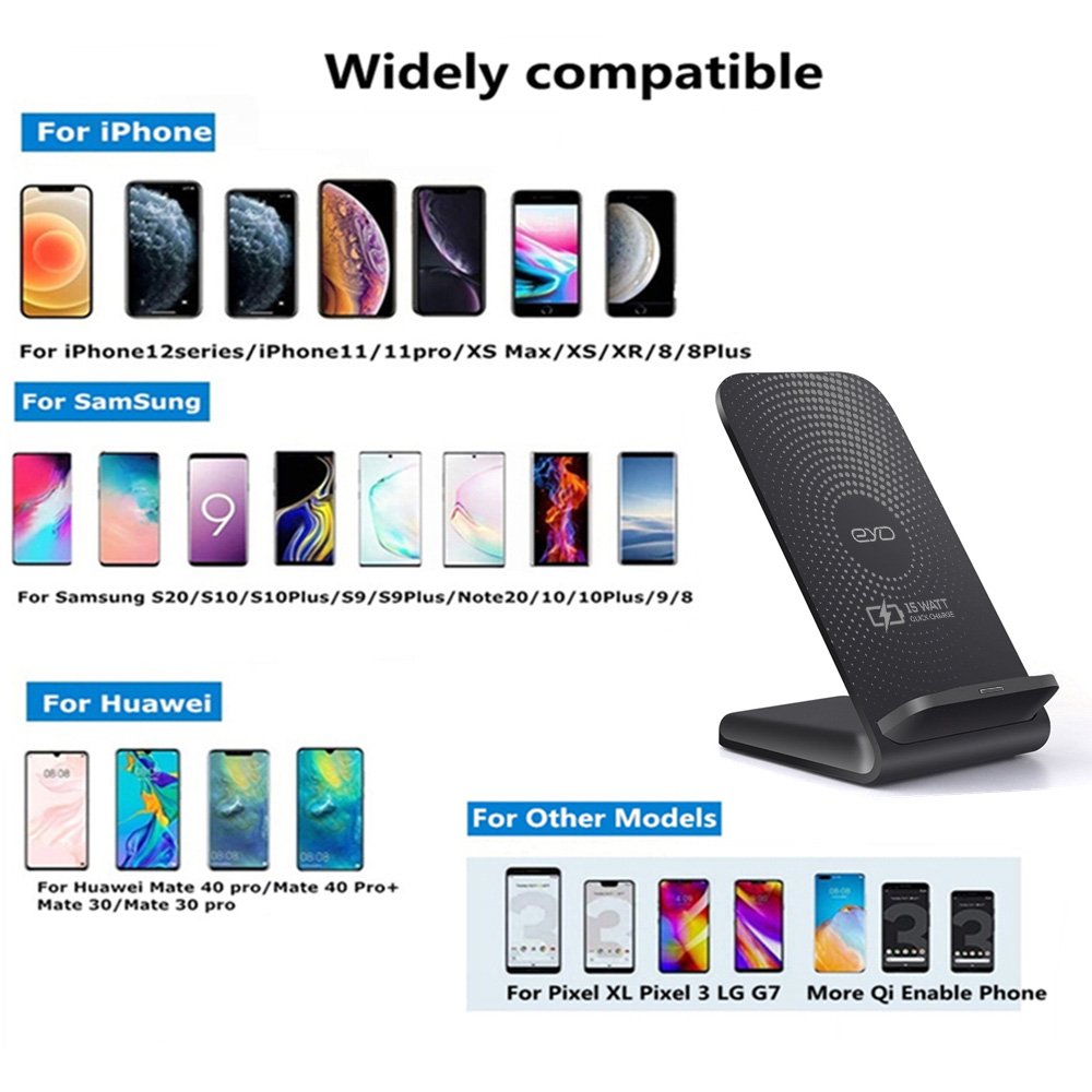 EYD Q740 แท่นชาร์จไร้สาย เครื่องชาร์จเร็ว Wireless Charger 15W Qi ที่วางโทรศัพท์แบบชาร์จไร้สาย ...