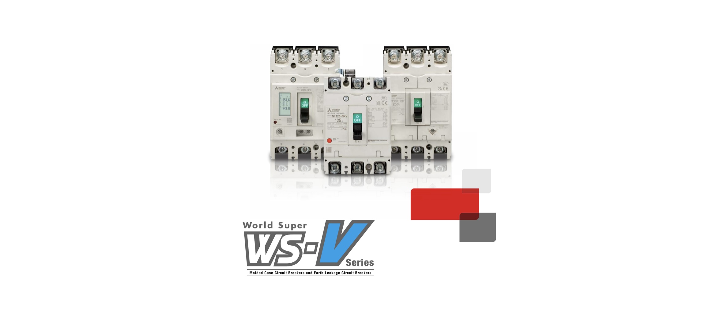 Mitsubishi เบรกเกอร์ MCCB NF32 SV 2P ( 3A - 32A ) 5kA Molded Case ...