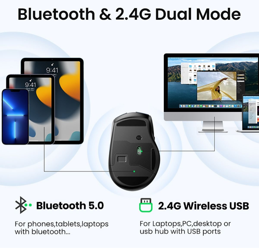 WIRELESS MOUSE (เมาส์ไร้สาย) UGREEN MU006 - BLACK 90855 | Shopee Thailand