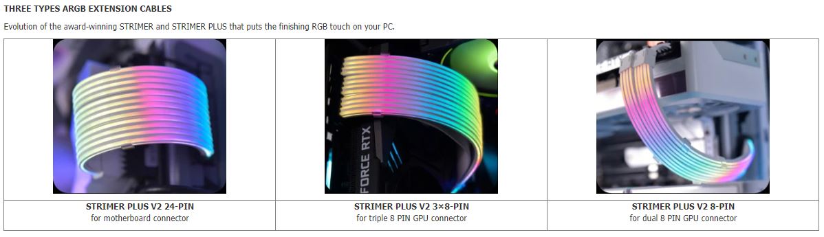 SLEEVED CABLE (สายถัก) LIAN LI ADDRESSABLE RGB STRIMER PLUS V2 8-PIN ...