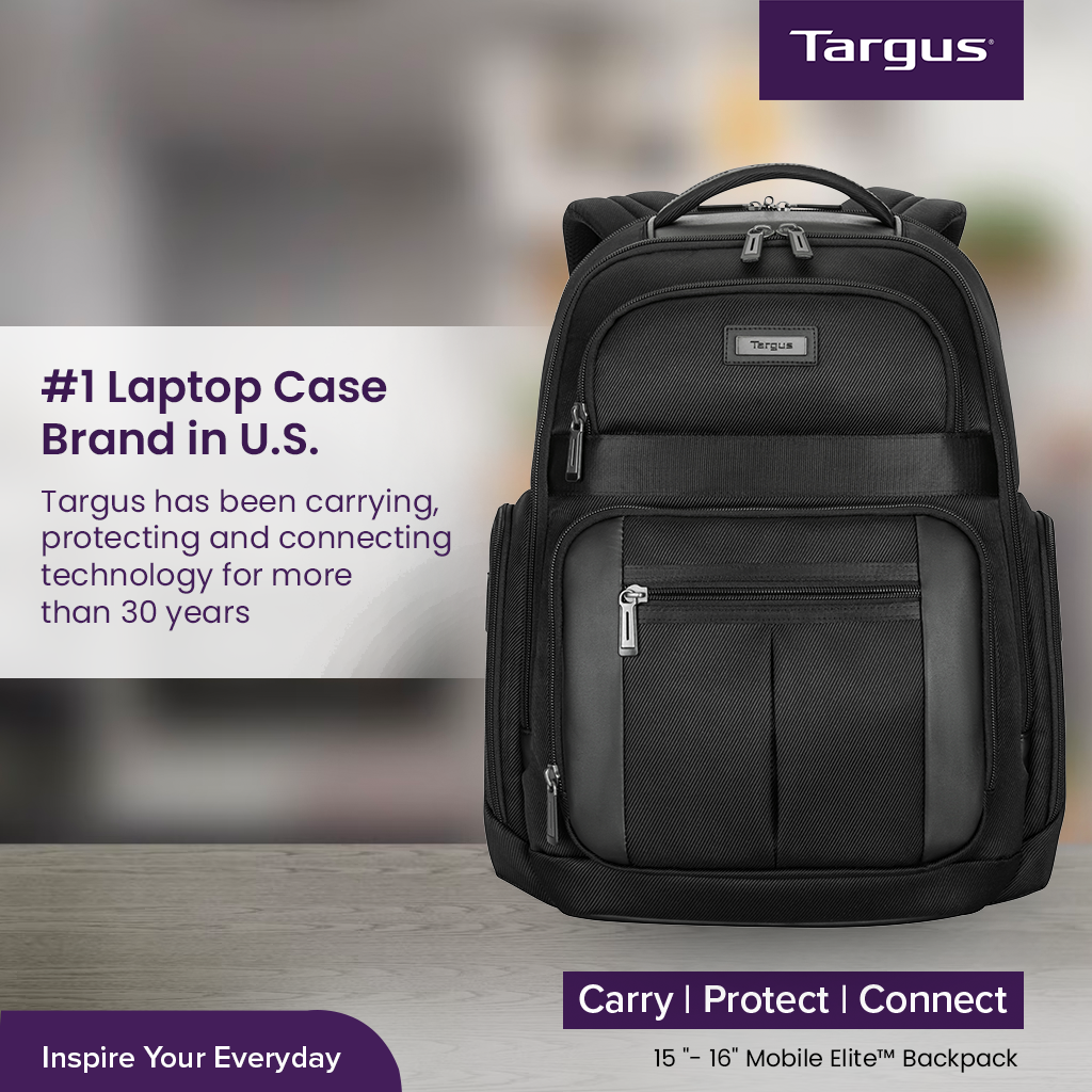 Targus Mobile Elite Backpack (TBB618GL) กระเป๋าเป้สำหรับโน๊ตบุ๊ค 15-16 ...