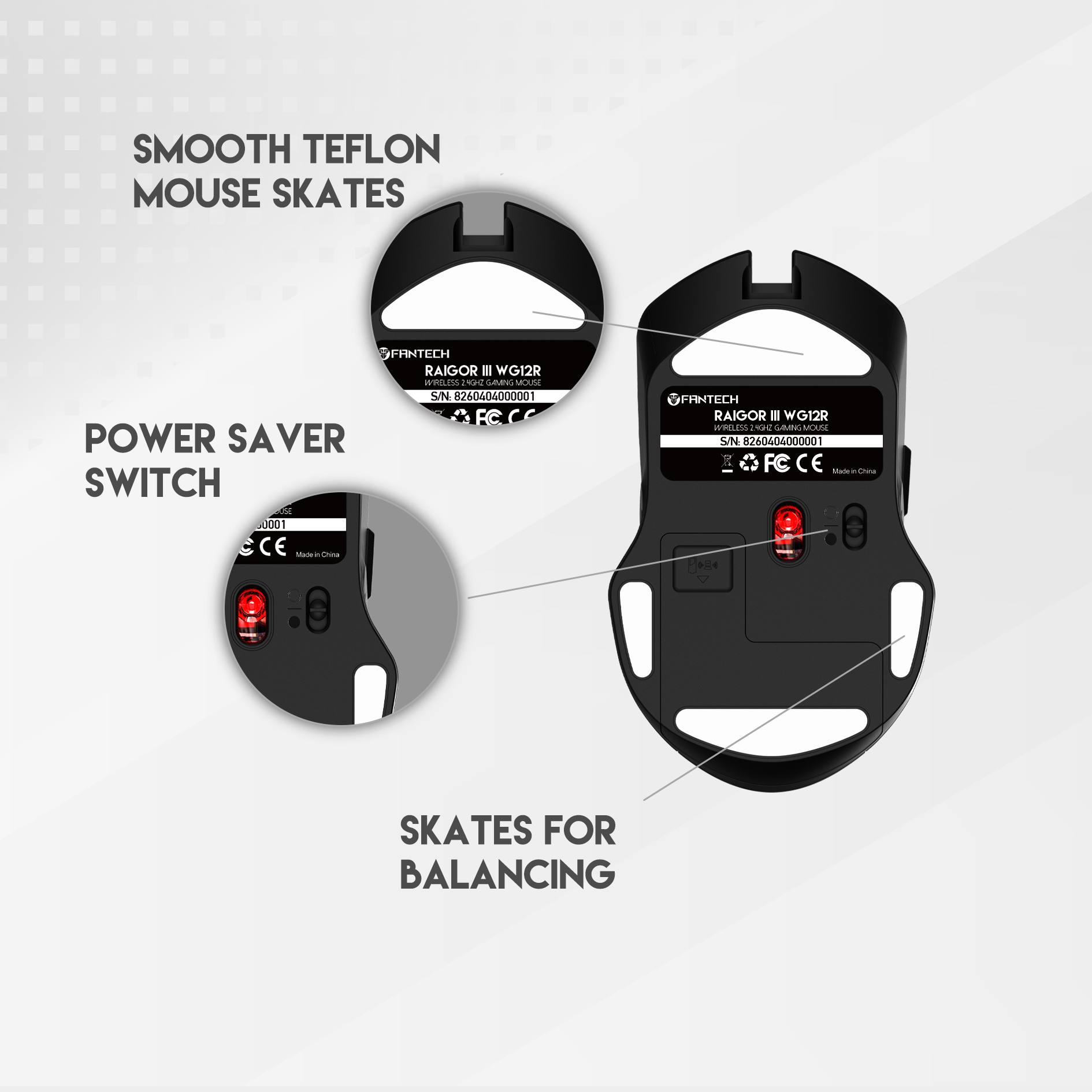 FANTECH Wireless Mouse เมาส์ไร้สาย Gaming เมาส์เกมมิ่งไร้สาย 800-2000 ...
