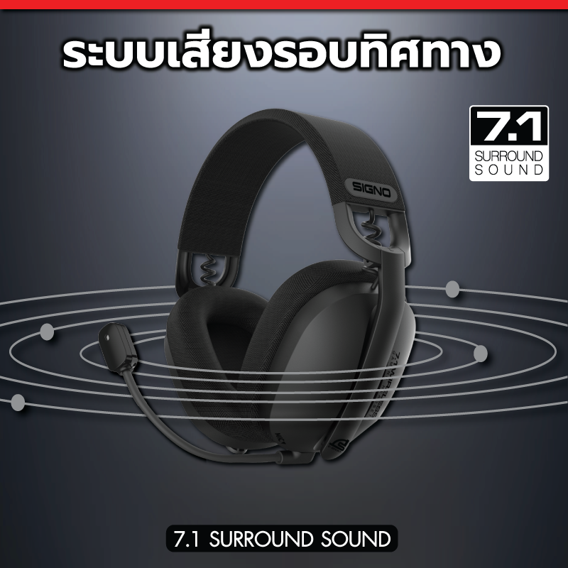 SIGNO WP-601 หูฟังเกมมิ่งไร้สาย Wireless Gaming Headset เสียง 7.1 ไมค์ ...