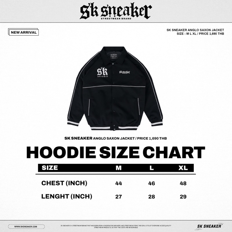 SK SNEAKER ANGLO SAXON JACKET BLACK | Shopee Thailand