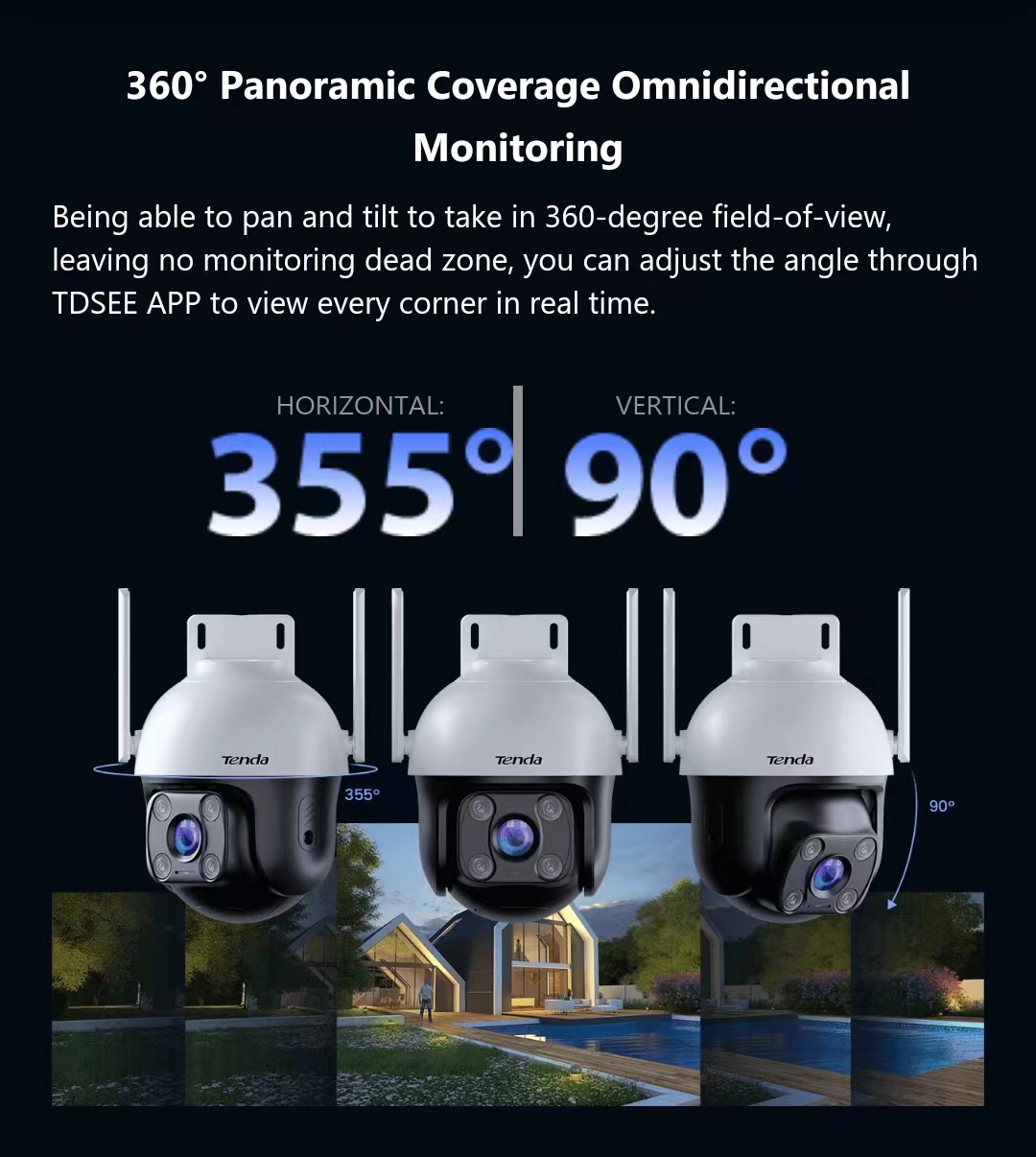 Tenda CH7 กล้องวงจร 4MP WiFi IP Camera Outdoor 2K กล้องไร้สาย Smart ...