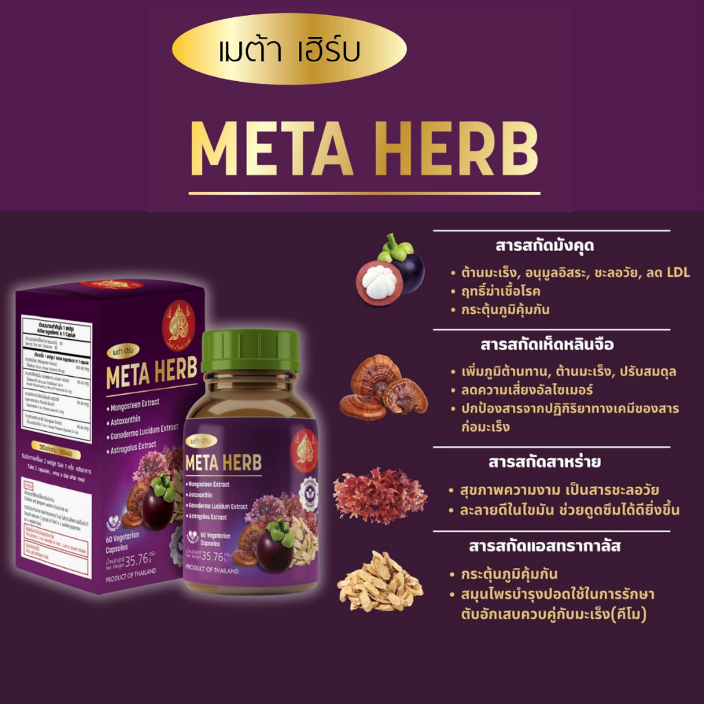 [EXP31/10/24] META Herb ผลิตภัณฑ์เสริมอาหาร แอสตาแซนธิน 6 mg ...