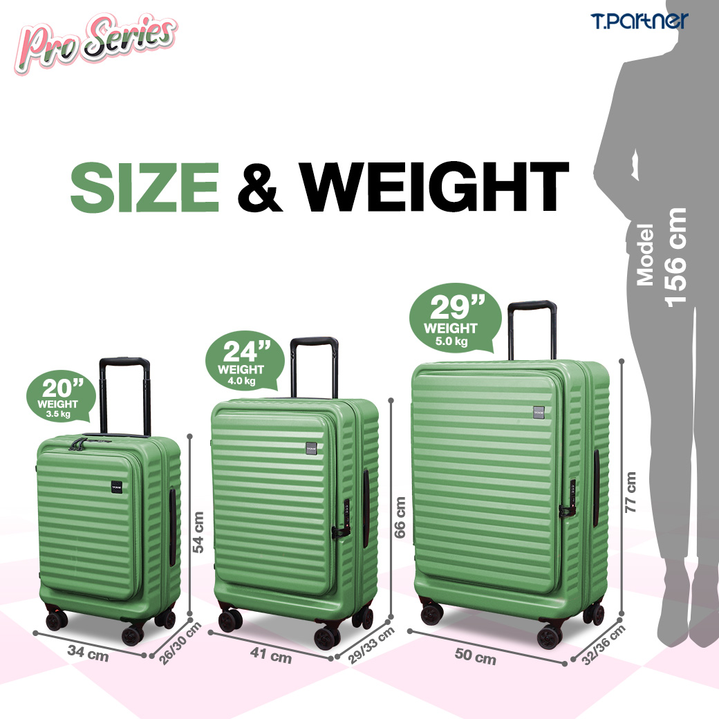 [รับประกัน3ปี]Tpartner กระเป๋าเดินทางดีไซน์เปิดหน้า Pro-II Series ใส่โน็ตบุ้ค 14 นิ้ว ขยายข้าง ...