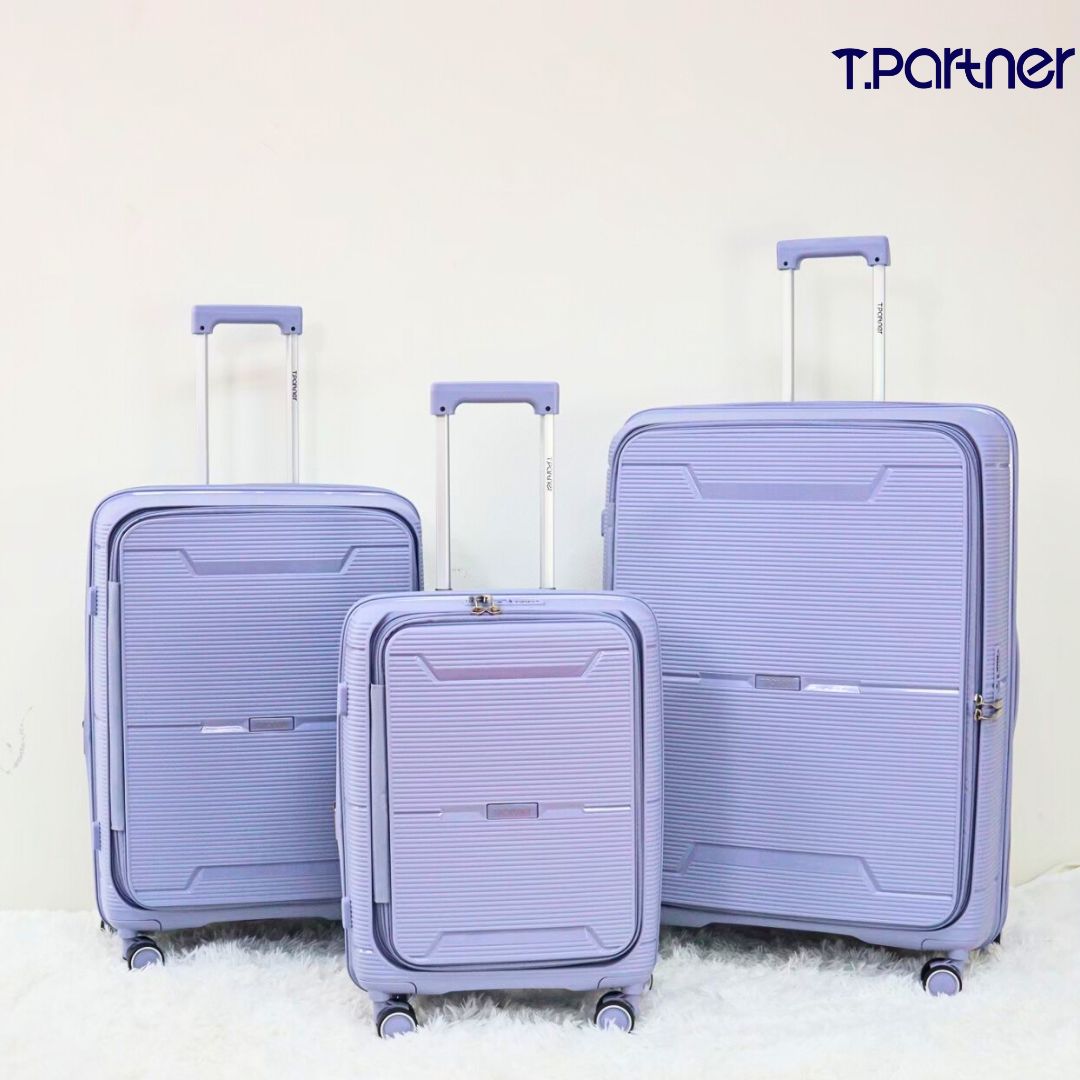 [รับประกัน3ปี] Tpartner กลไกใหม่! กระเป๋าเดินทางฝาพับได้ รุ่น Flip Series วัสดุ PP100% แข็งแรง ...
