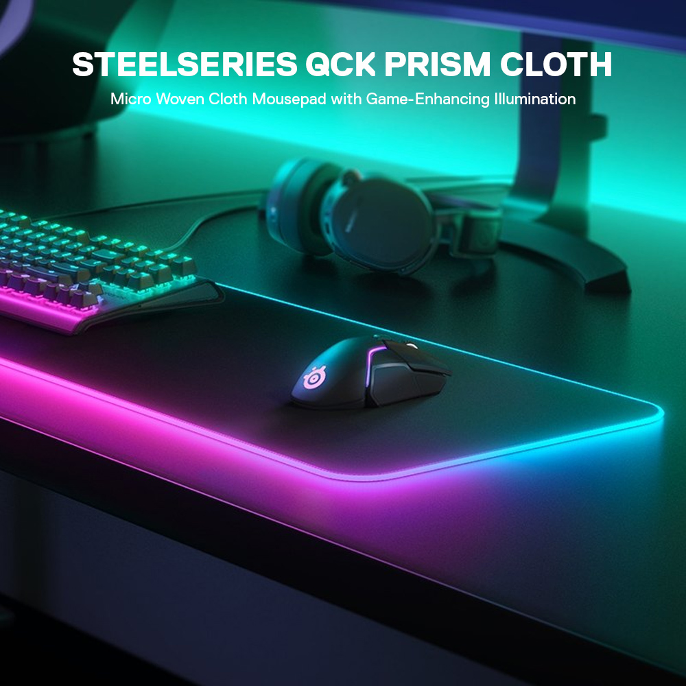 SteelSeries QcK Prism Cloth Gaming Mousepad แผ่นรองเม้าส์ ไฟ RGB แบบ ...