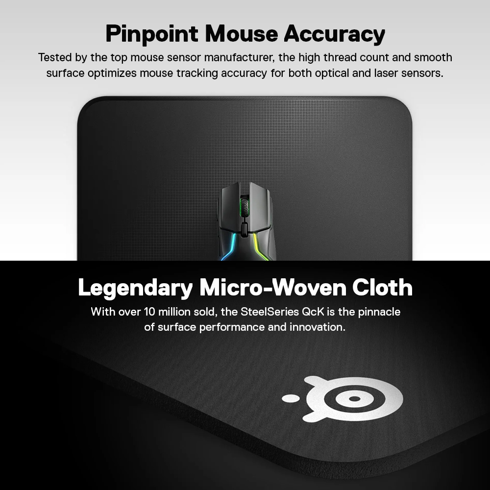 SteelSeries QcK Heavy Gaming Mousepad แผ่นรองเม้าส์ แบบ Control รุ่นหนาพิเศษ ผ้า Micro-woven ...
