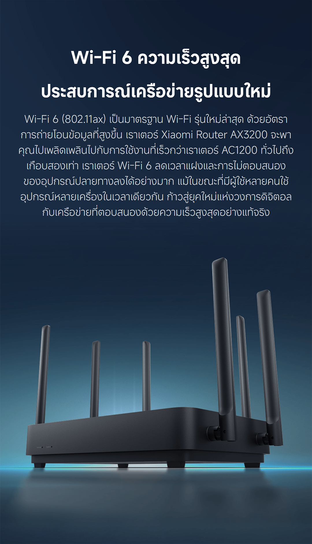Xiaomi Router AX3200 EU Wi-Fi 6 ความเร็วสูง 3202Mbps*｜รองรับ 4x4 MU ...